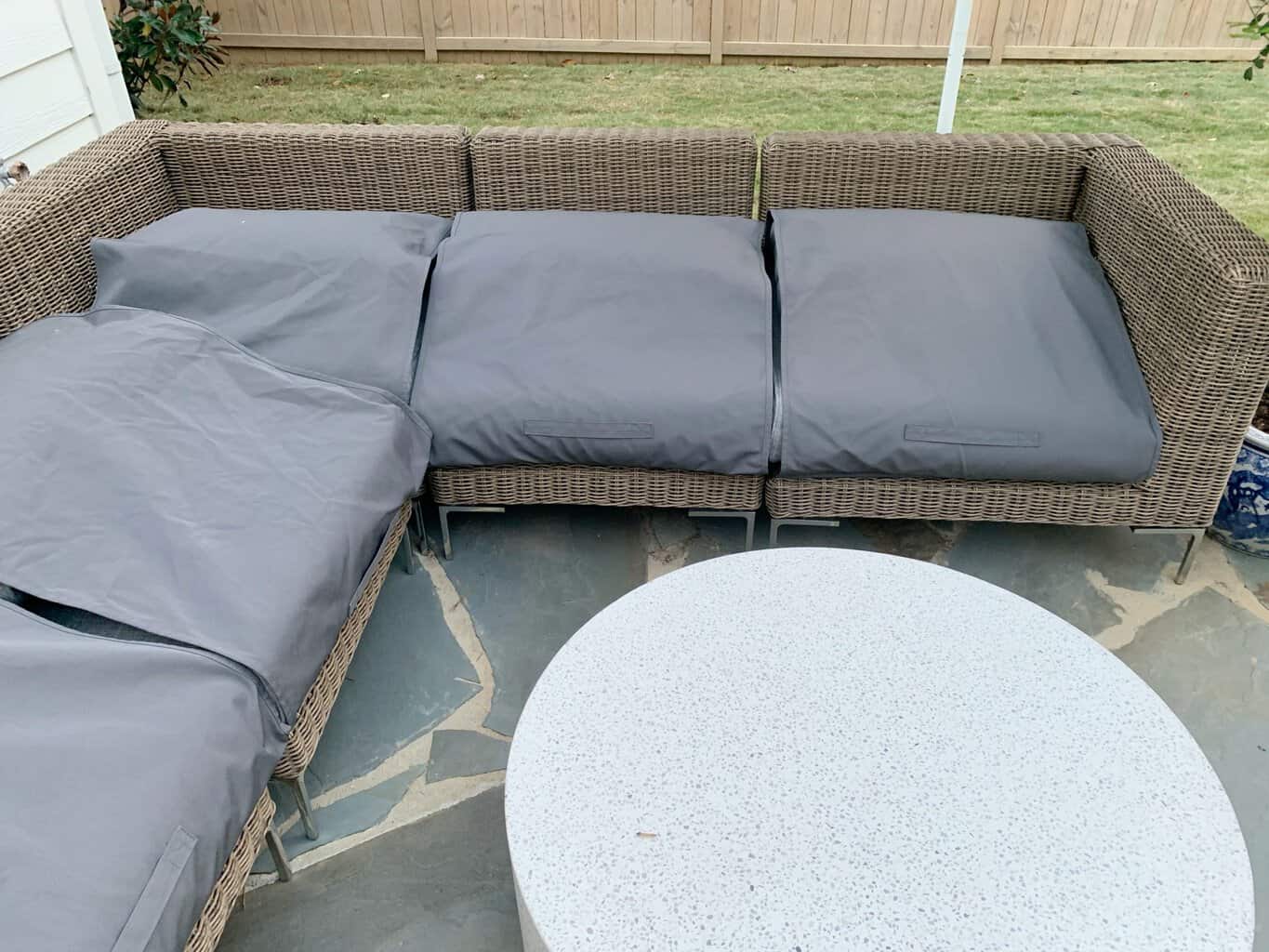 Review of Our Outer Sofa After 1 Year Outside - Chrissy Marie Blog
