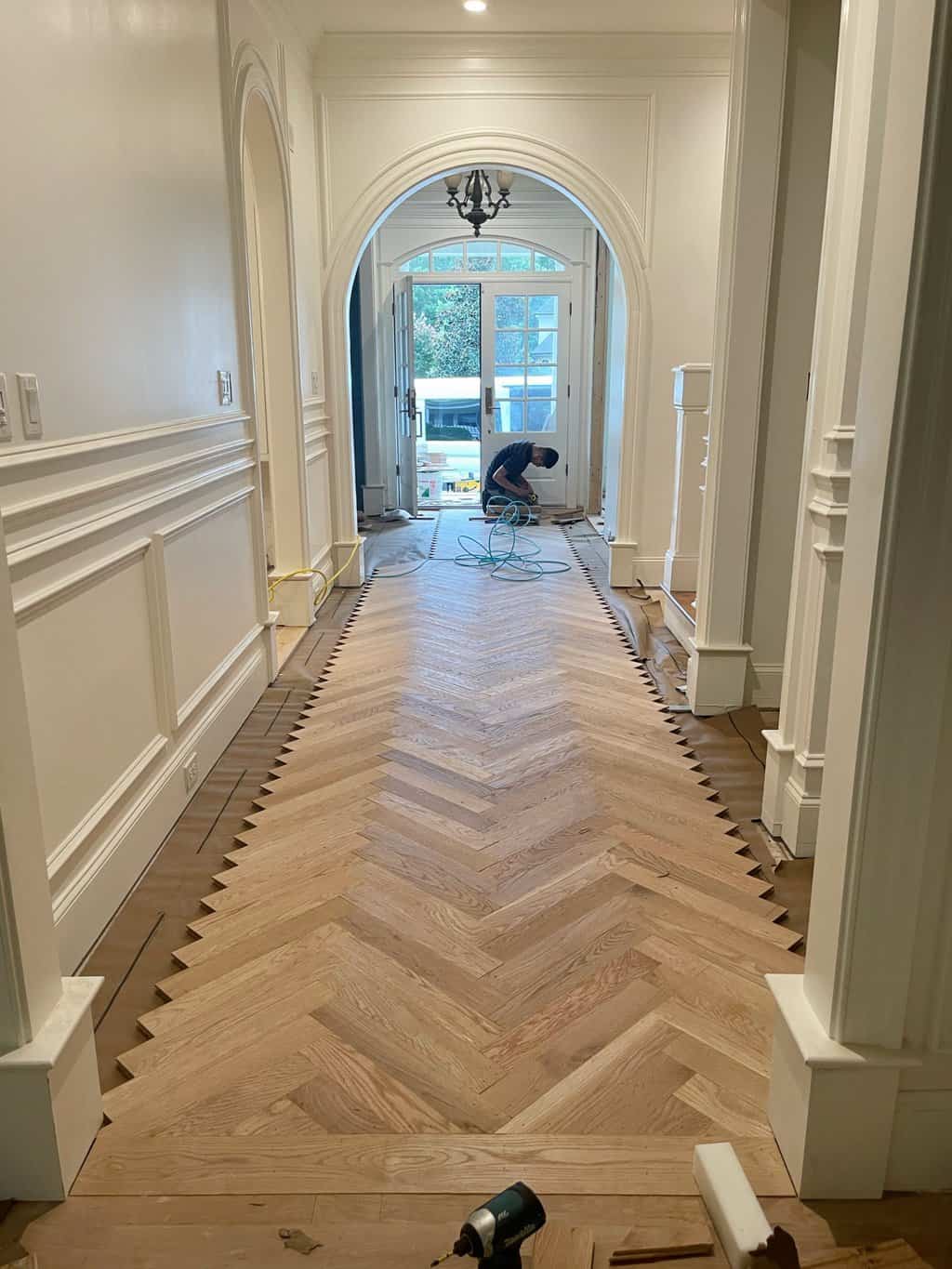 Your Guide To Herringbone Wood Floors + How Ours Turned Out - Chrissy ...